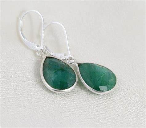 Emerald Earrings May Birthstone Jewelry Birthday T For Etsy