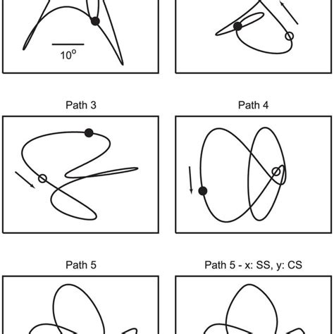 Target Motion Paths The First 5 Panels Depict The 5 Paths Defined By Download Scientific