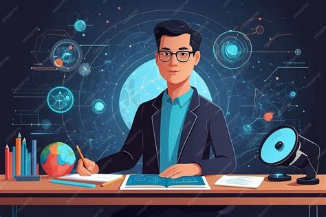 Premium Photo Illustration Of A Teacher Using Ai Algorithms For