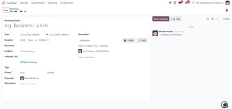 How To Use Calender Module In Odoo 18