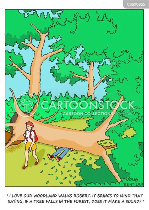 Cartoon Image Of A Tree Falls In The Woods If