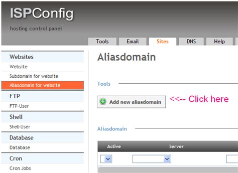 alias web domains ispconfig 3 documentation