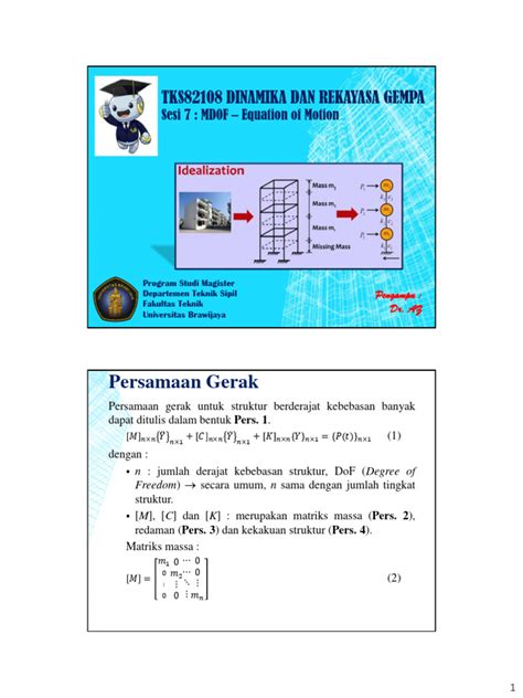Drg Sesi 7 Mdof Equation Of Motion Pdf