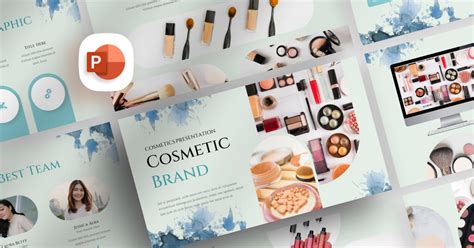 Шаблон Powerpoint для бренда акварельной косметики Presentation Templates Включая косметика и