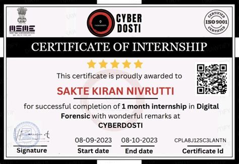 Kiran Sakte On Linkedin Digitalforensics Cybersecurity Internshipexperience