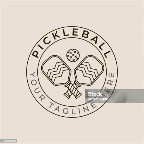 Pickleball 토너먼트 라인 아트 로고 엠블럼 벡터 일러스트 레이 션 미니멀리스트 디자인 Championship에 대한 스톡 벡터 아트 및 기타 이미지 Istock