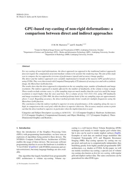 Pdf Gpu Based Ray Casting Of Non Rigid Deformations