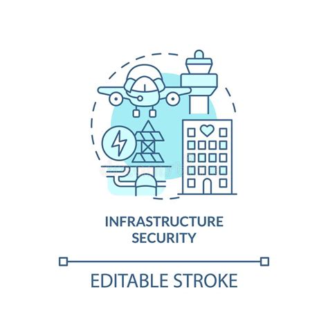 Infrastructure Security Turquoise Concept Icon Stock Vector