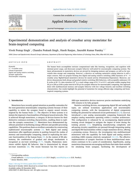 Pdf Experimental Demonstration And Analysis Of Crossbar Array Memristor For Brain Inspired