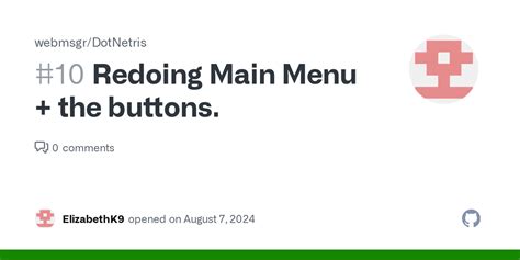 Redoing Main Menu The Buttons · Issue 10 · Webmsgrdotnetris · Github