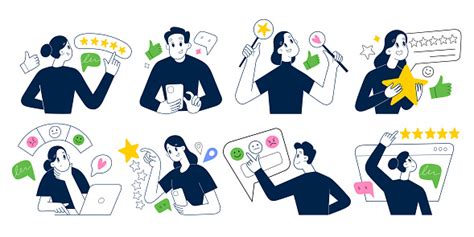 사용자는 좋은 리뷰와 나쁜 리뷰 온라인 설문 조사 긍정적 및 부정적 피드백 디지털 마케팅 벡터 일러스트레이션을 씁니다 쓰기에 대한 스톡 벡터 아트 및 기타 이미지 Istock