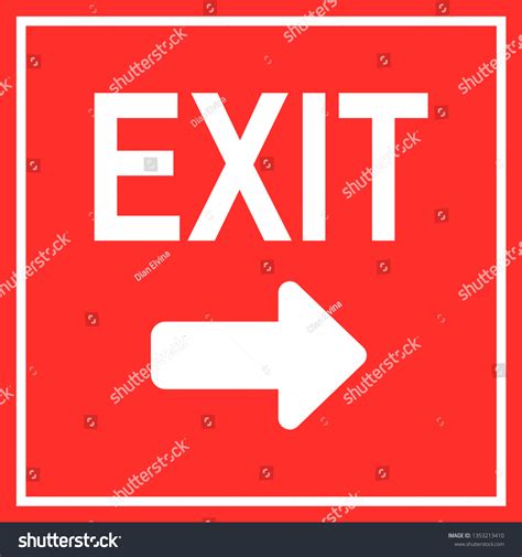 Exit Sign Right Arrow Direction Stock Vector Royalty Free 1353213410 Shutterstock