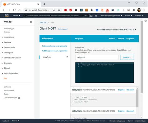 Servizi Aws Iot Core E Mqtt Test Da Console E Mqttfx 6 Renzo Mischianti