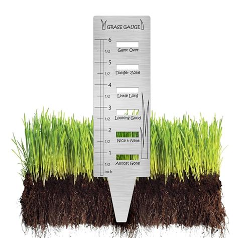 Grass Gauge Tool Metal Ruler For Cutting Stainless Steel Ultimate Lawn Garden Trimming Guide