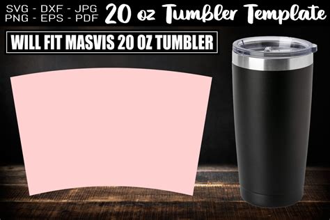 20oz Skinny Tumbler Template Full Wrap Afbeelding Door Aleksa Popovic