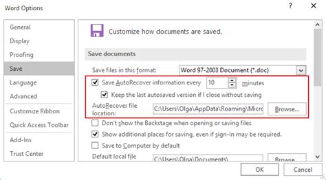 Saving Documents Microsoft Word