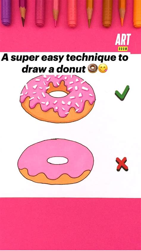 A Super Easy Technique To Draw A Donut Cute Drawings Hand Art Drawing Drawings
