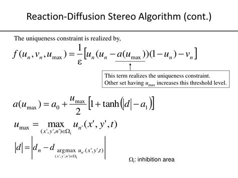 Ppt Integration Of Intensity Edge Information Into The Reaction Diffusion Stereo Algorithm