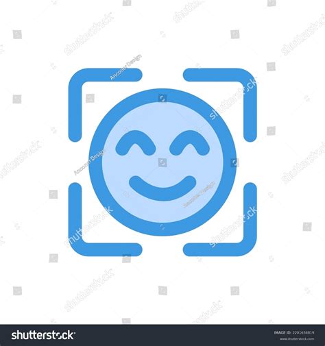 Face Detection Icon Blue Style About Stock Vector Royalty Free 2201634819 Shutterstock