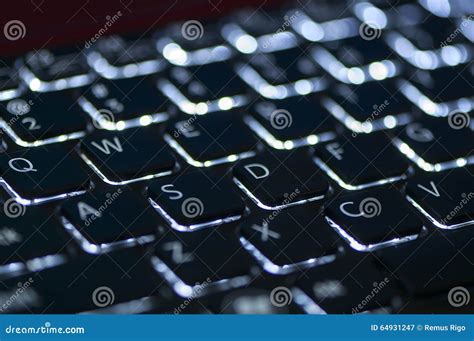 Wasd Keys Close Up In A Gaming Keyboard With Glow Lights Effects Of