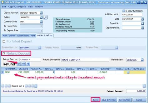 Ar How To Record Deposit Refund To Customer Autocount Resource Center