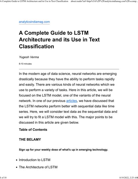 A Complete Guide To Lstm Architecture And Its Use In Text Classification