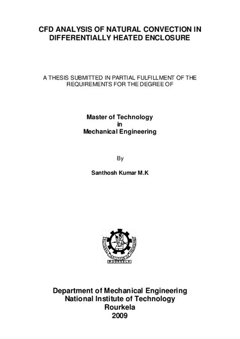 Pdf Cfd Analysis Of Natural Convection In Differentially Heated Enclosure