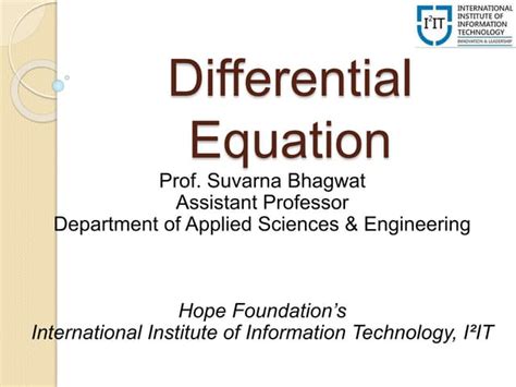 Differential Equation Order Degree Ppt