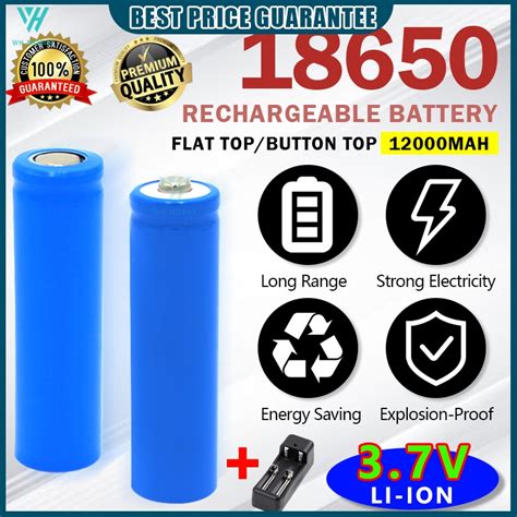 Battery V Bateri Boleh Cas Semula Rechargeable Lithium Battery Mah Flat Top