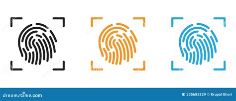 Biometric Security Icon Thin Line Illustration Set Stock Vector Illustration Of Human Circuit