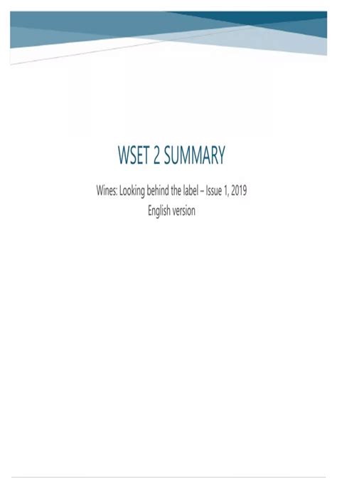 Wset 2 English Summary Wset2 Stuvia Nl