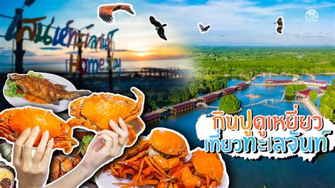 กินปูไม่อั้น บุฟเฟ่ต์อาหารทะเล ดูเหยี่ยว เที่ยวทะเลจันทบุรีที่ เสน่ห์ทะเลจันท์ โฮมสเตย์