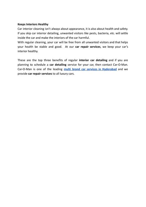 Ppt Importance Of Car Interior Detailing Powerpoint Presentation