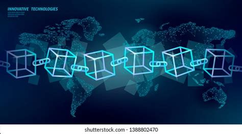 Blockchain Cube Chain Symbol Square Code Stock Vector Royalty Free