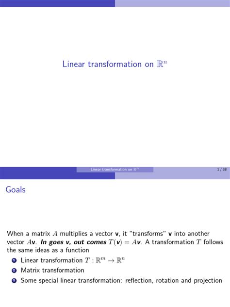 Linear Transformation Pdf Linear Map Matrix Mathematics