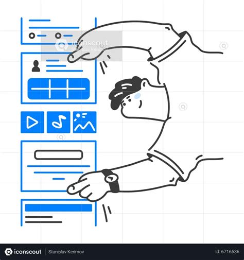 Best Man Scrolling Through His Social Media Feed Illustration Download In Png And Vector Format