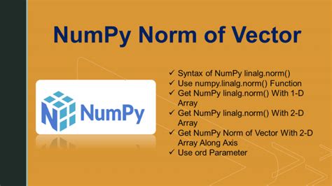 Numpy Norm Of Vector Spark By Examples