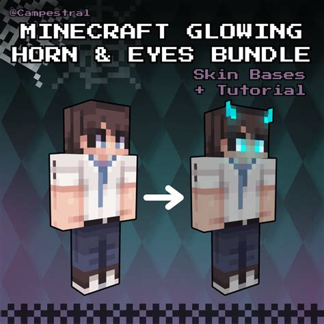 Minecraft Glowing Horn And Eyes Bundle Skin Bases Tutorial