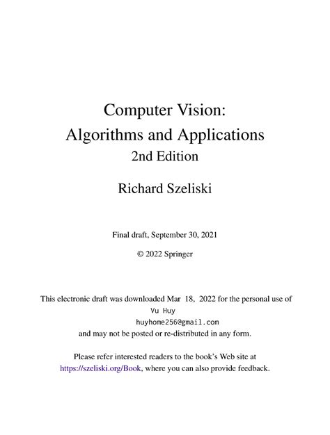 Computer Vision Algorithms Computer Vision Algorithms And