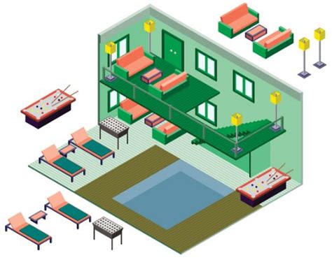 دانلود وکتور لایه باز ویلا دوبلکس با فضای تفریحی دیجیو