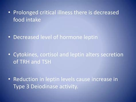 Sick Euthyroid Syndrome Pptx