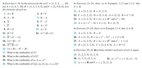Solved In Exercises Let The Universe Be The Set Chegg