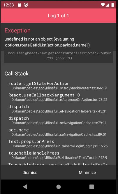 React Native Typeerror Undefined Is Not An Object Evaluating Optionsroutegetidlist Action