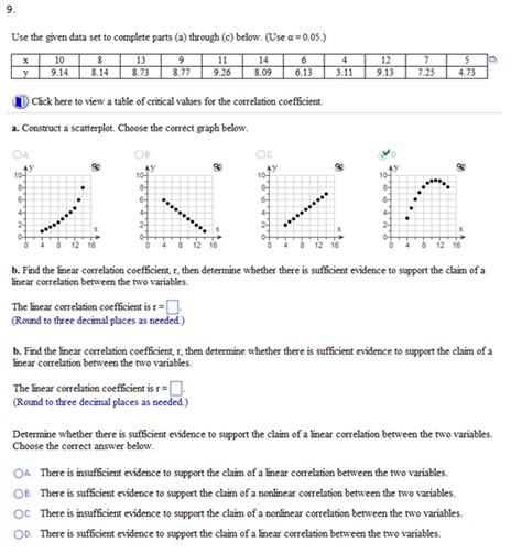 Solved Use The Given Data Set To Complete Parts A Through
