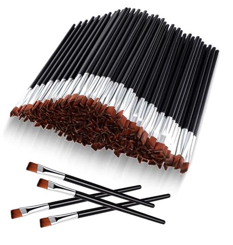 200피스 일회용 각진 눈썹 브러시 벌크 브로우 틴트 아이 메이크업 아이라이너 틴팅 여성용 여아용 살롱 뷰티 티몬