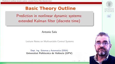 Extended Kalman Filter For Nonlinear State Estimation Basic Theory Outline Youtube