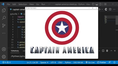 how to draw captain america shield using python turtle captain