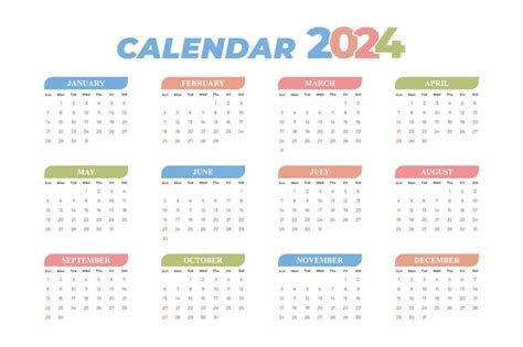 Premium Vector 2024 Calendar Template Editable Vector
