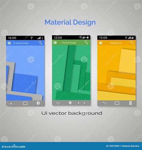 Set Of Ui Material Design Background Stock Vector Illustration Of