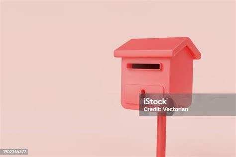 분홍색 배경에 우체통입니다 메일 배달 사서함 우체국 보낸 메일 메시지 받는 메일 봉투 받기 메시지 이메일 아이콘 뉴스레터 미니멀 카툰 3d 최소 렌더링 그림 고립 색상에